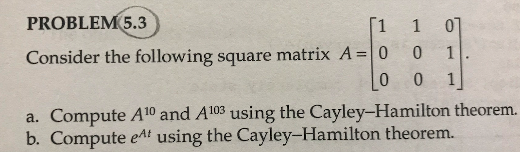 Solved PROBLEM 5.3 [1 1 Consider the following square matrix | Chegg.com