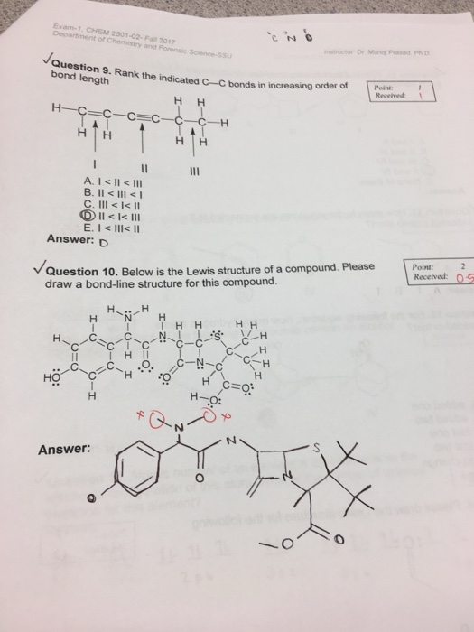 Solved Exam-1. CHEM 2501-02- Fal 2017 Department of | Chegg.com Solved Exam-1. CHEM 2501-02- Fal 2017 Department of | Chegg.com