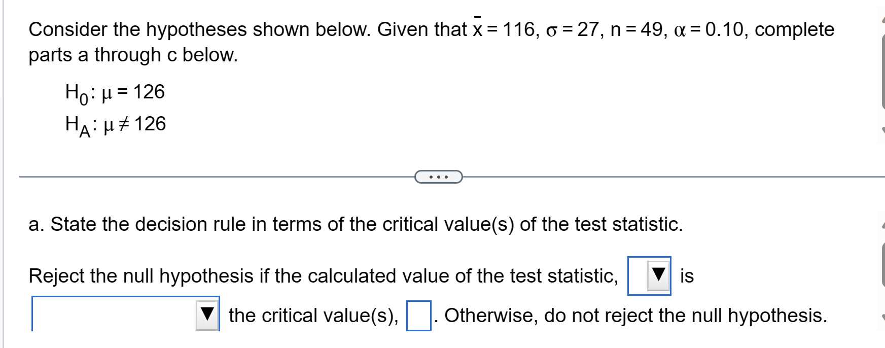 Solved Consider the hypotheses shown below. Given that | Chegg.com