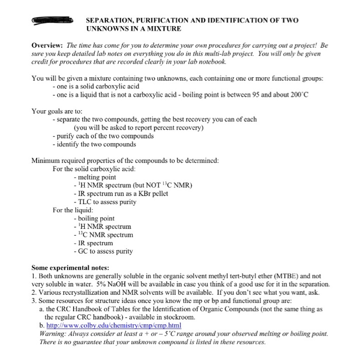 Solved SEPARATION, PURIFICATION AND IDENTIFICATION OF TWo | Chegg.com