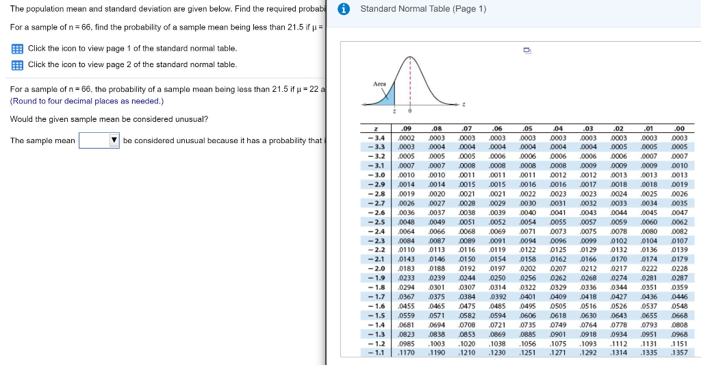 Solved Use a table of cumulative areas under the normal | Chegg.com