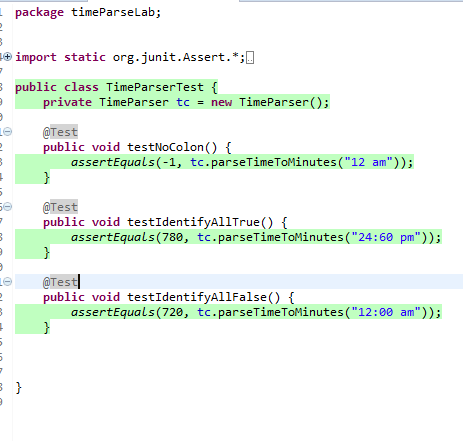 Solved The following class provides the "parseTimeToSeconds" | Chegg ...