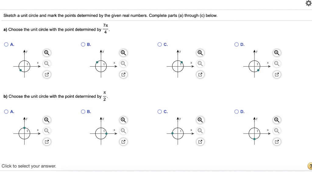 Solved O Sketch a unit circle and mark the points determined | Chegg.com