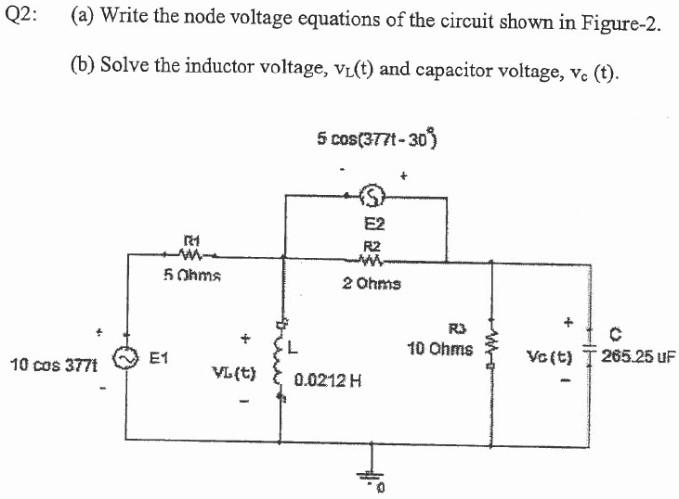 Solved A Write The Node Voltage Equations Of The Circuit