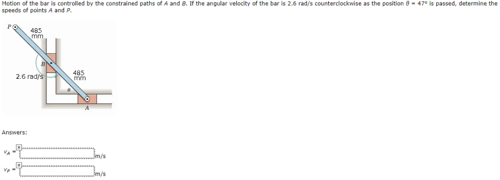 Solved Motion of the bar is controlled by the constrained | Chegg.com