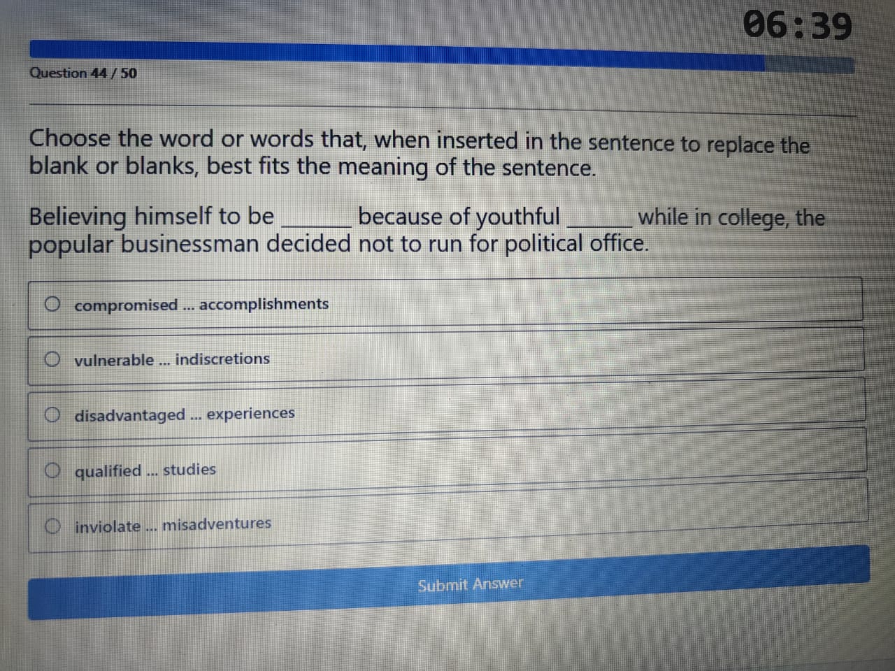 Solved Choose the word or words that, when inserted in the | Chegg.com