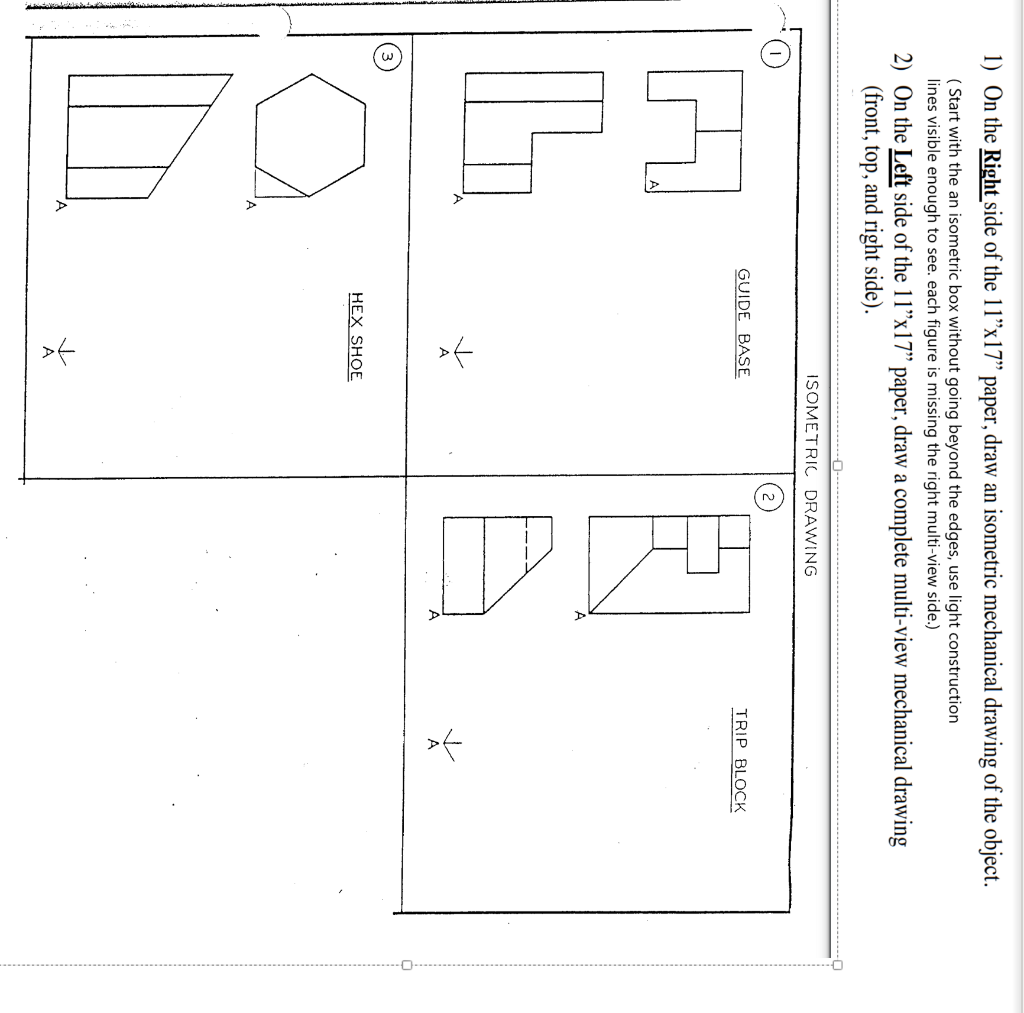 Solved 1) On the Right side of the 11 "x17" paper, draw an | Chegg.com