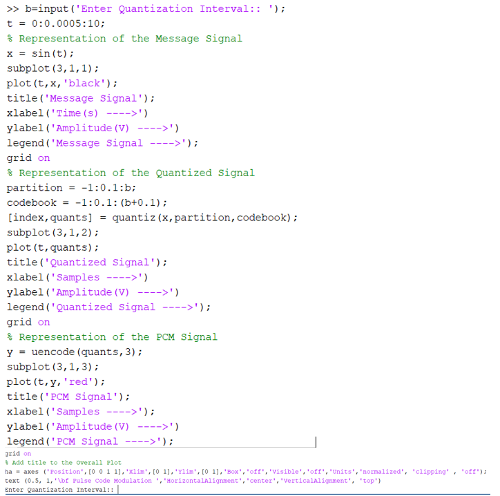 Solved 1. Insert the value of 1 as the Quantization | Chegg.com