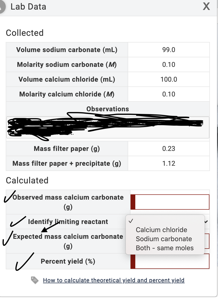 Solved Lab Data Х Collected Volume sodium carbonate (mL) | Chegg.com