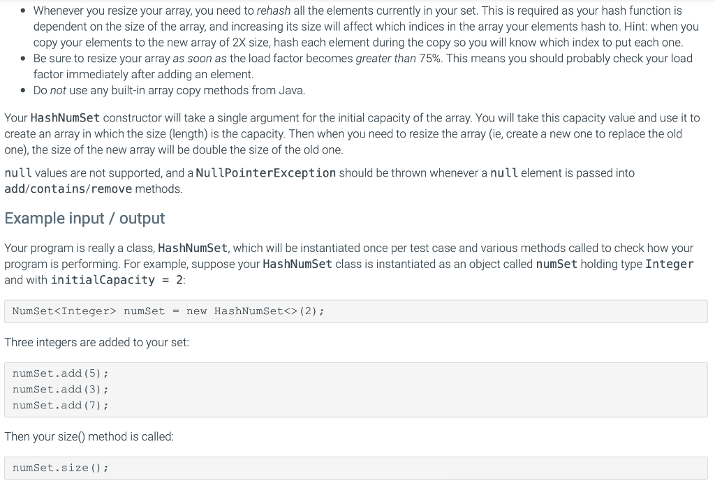 Solved In a previous assignment, you created a set class | Chegg.com