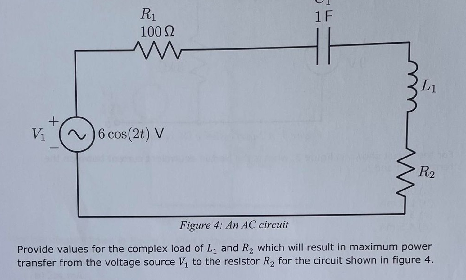 Solved Provide values for the complex load of L1 ﻿and R2 | Chegg.com