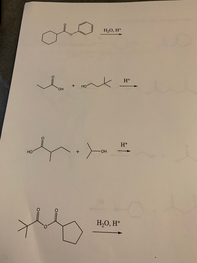 Solved H40, H+ Look H+ HO1 OH H2O, H+ | Chegg.com