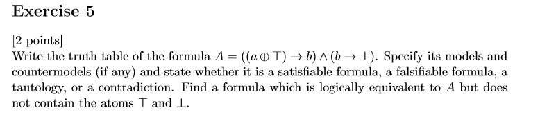Solved Exercise 5 2 points) Write the truth table of the | Chegg.com