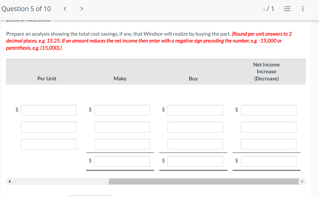 Solved Windsor Manufacturing incurs unit costs of $8.30 ( | Chegg.com