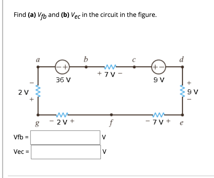 Solved Find (a) Vfb and (b) Vec in the circuit in the | Chegg.com