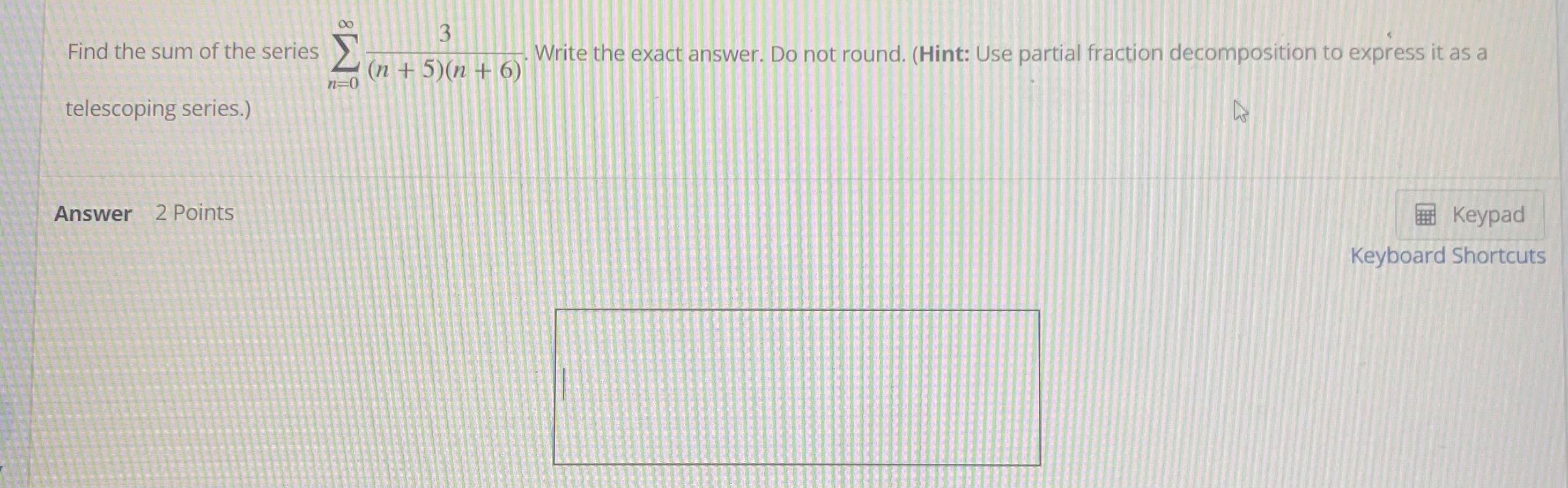 Solved 3 Find the sum of the series Σ Write the exact | Chegg.com