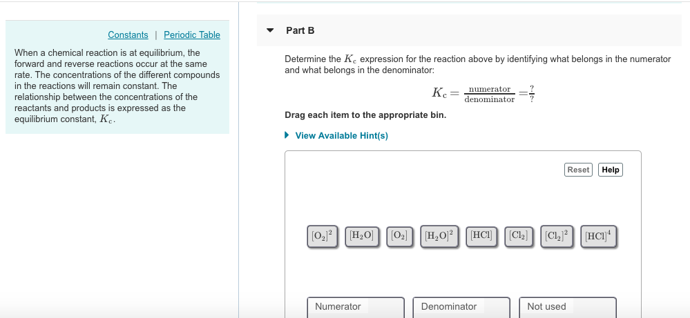 Solved Part B Constants Periodic Table When a chemical | Chegg.com