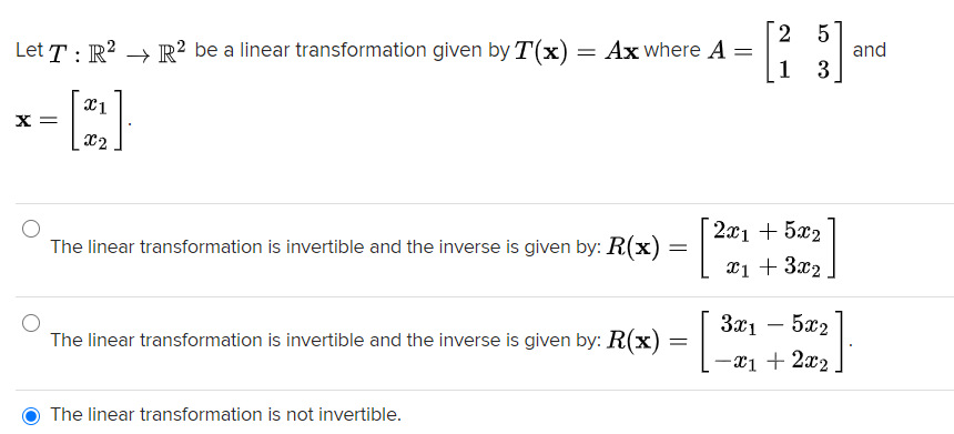 Solved 25 Let T : R2 + R2 be a linear transformation given | Chegg.com