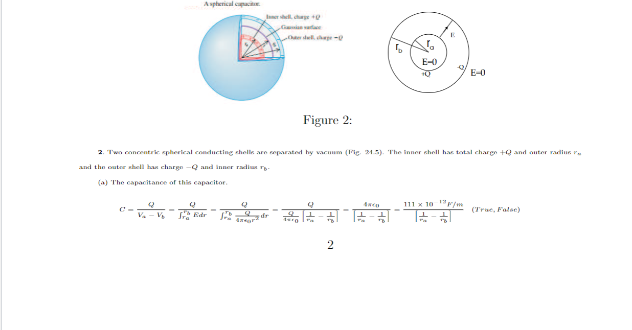 Solved 2. Two concentric spherical conducting shells are | Chegg.com