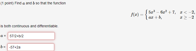 Solved (1 point) Find a cubic polynomial f(x)=ax3+bx2+cx+d | Chegg.com