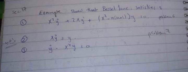 Solved Sec.17 Example Show that Bessel func. Satishes: (1) | Chegg.com