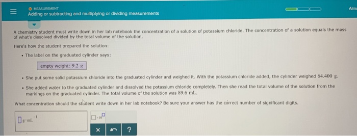 Solved Alma - O MEASUREMENT Adding or subtracting and | Chegg.com