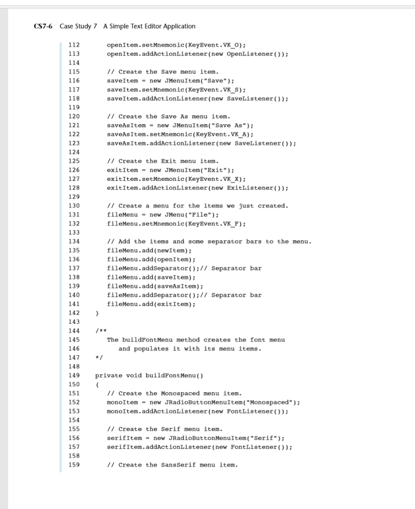 Solved Case Study 7 A Simple Text Editor Application CS7-3 | Chegg.com