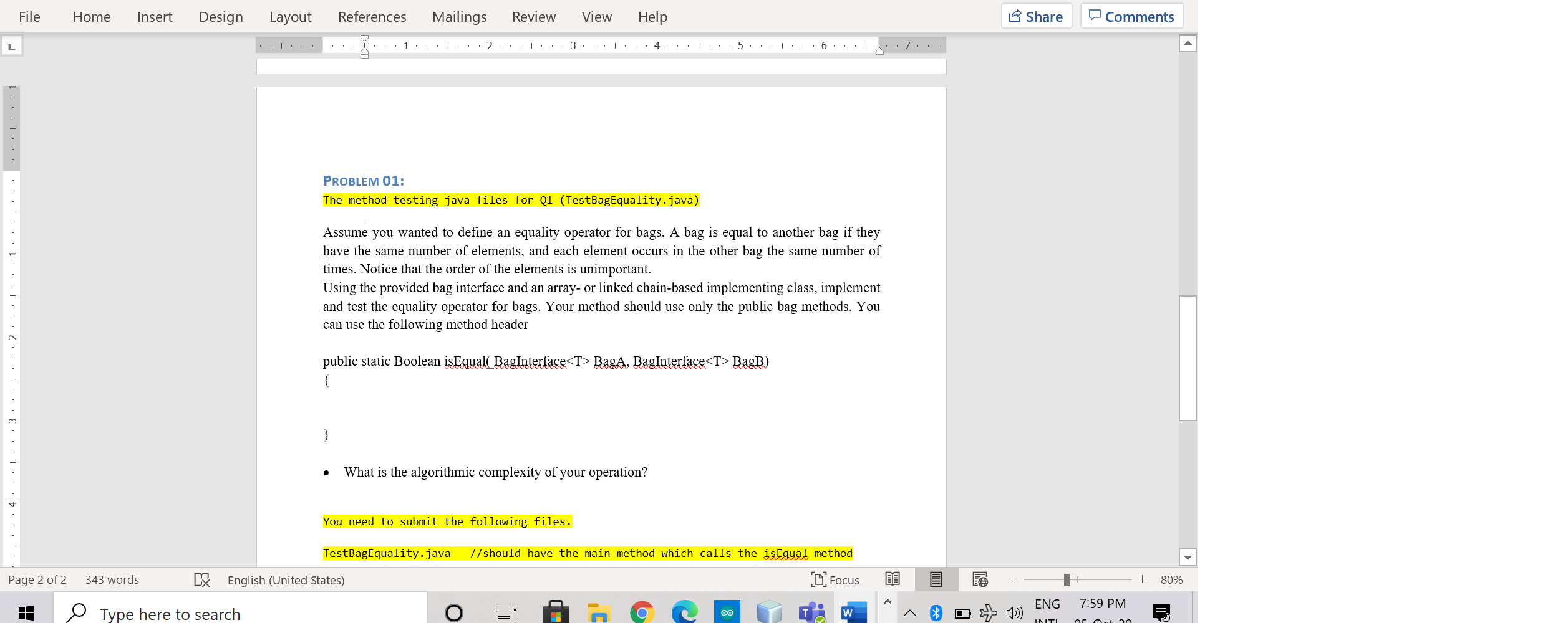 Solved File Home Insert Design Layout References Mailings | Chegg.com
