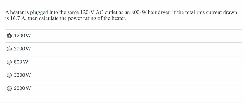 Solved A heater is plugged into the same 120-V AC outlet as | Chegg.com