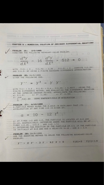 CHAPTER 9: NUMER ICAL SOLUTION OF ORDINARY | Chegg.com