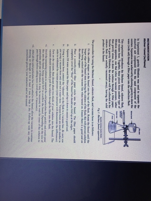 Solved Büchner Funnel (w/Demo) In Experiment 1, gravity | Chegg.com