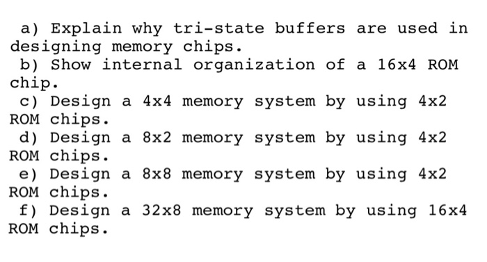 Solved designing memory chips. chip. ROM chips. ROM chips. | Chegg.com