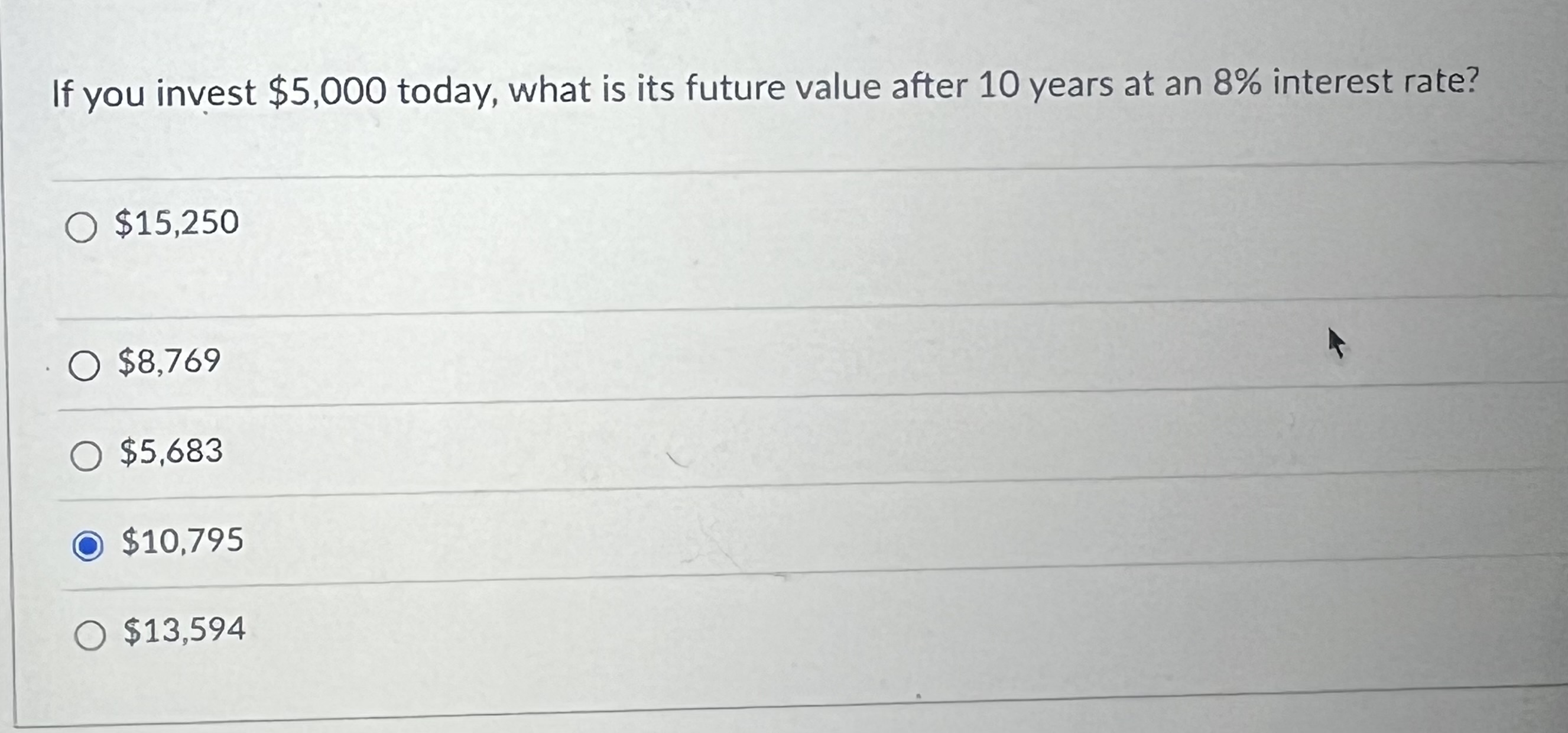 Solved If you invest $5,000 today, what is its future value | Chegg.com