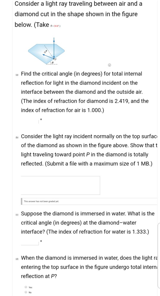 Solved Consider a light ray traveling between air and a | Chegg.com