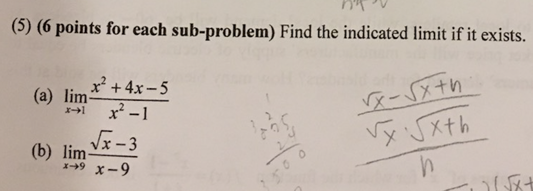 Solved Find the indicated limit if it exists. (Question a | Chegg.com