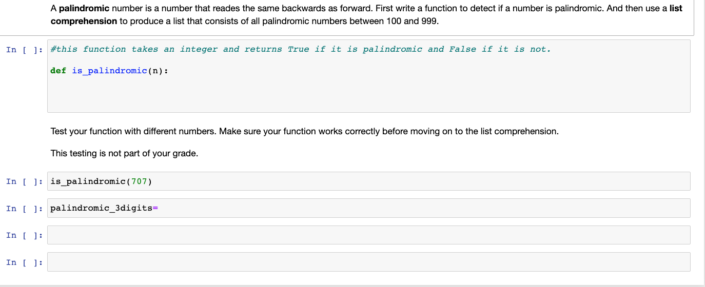 Solved A palindromic number is a number that reades the same | Chegg.com