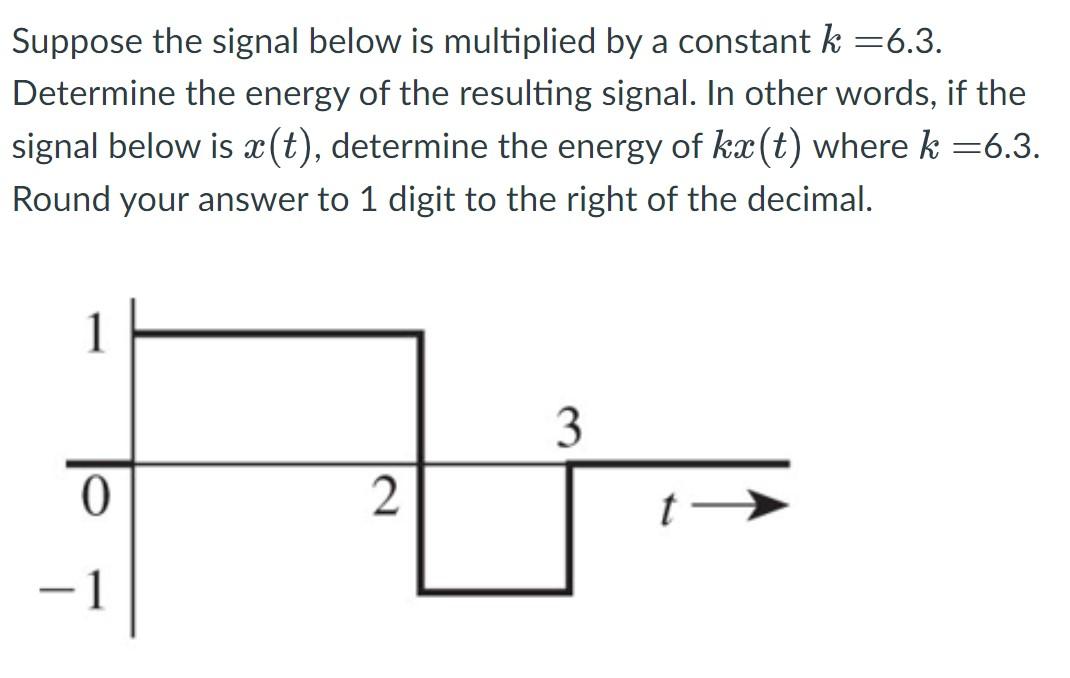Solved Suppose the signal below is multiplied by a constant | Chegg.com
