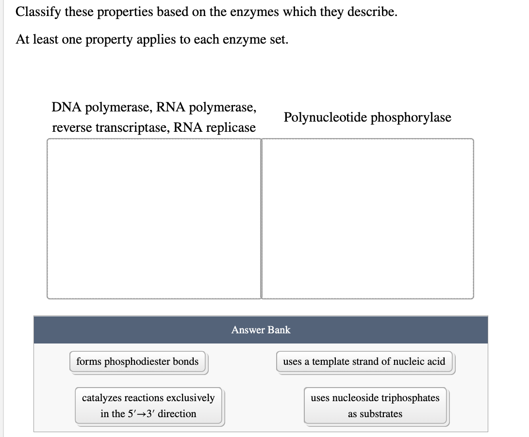 Solved Classify these properties based on the enzymes which | Chegg.com
