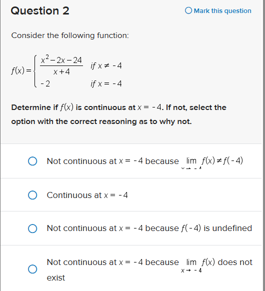 Solved Question 2 Mark this question Consider the following | Chegg.com