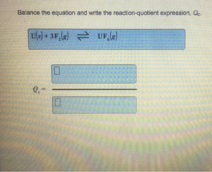 Solved Balance the equation and write the reaction-quotient | Chegg.com