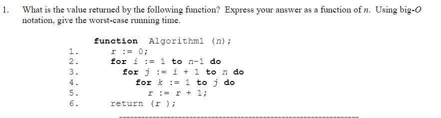 Solved 1. What is the value returned by the following | Chegg.com