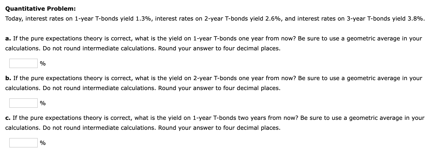 Solved calculations. Do not round intermediate calculations. | Chegg.com