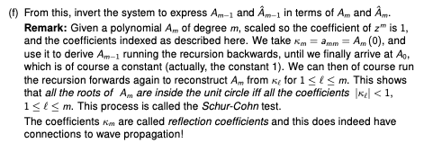 Solved 2. The Levinson-Durbin recursion arises in the | Chegg.com