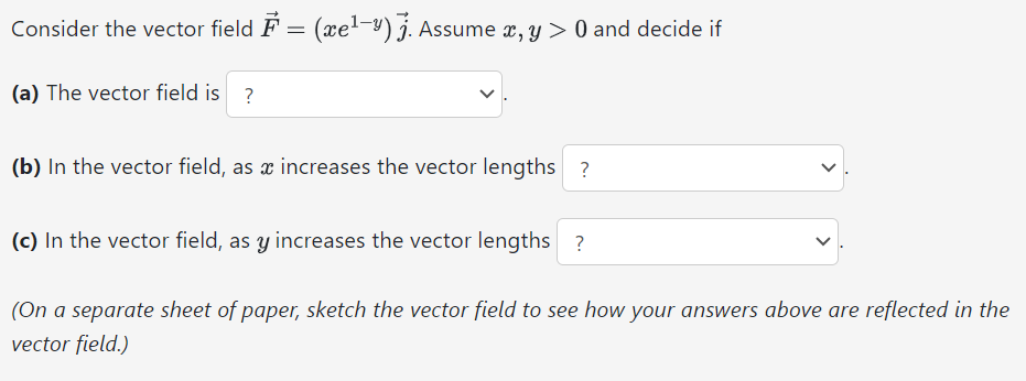 Solved Consider the vector field vec(F)=(xe1-y)vec(j). | Chegg.com