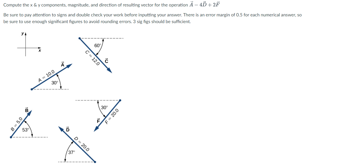 Solved Compute the x&y components, magnitude, and direction | Chegg.com