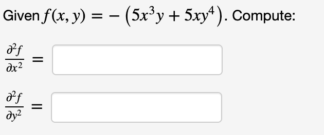 Solved Compute the partial derivatives: | Chegg.com
