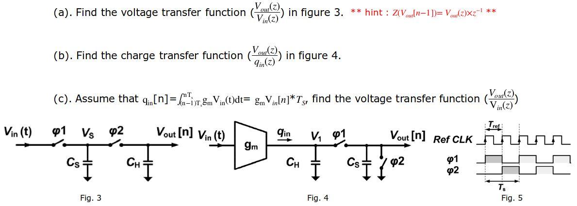 Solved (a). Find the voltage transfer function () in figure | Chegg.com