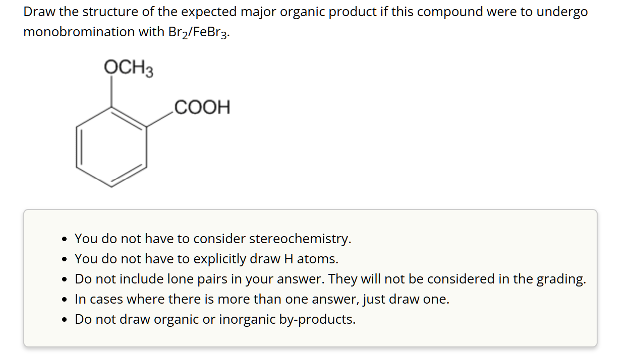 Solved Draw The Structure Of The Expected Major Organic