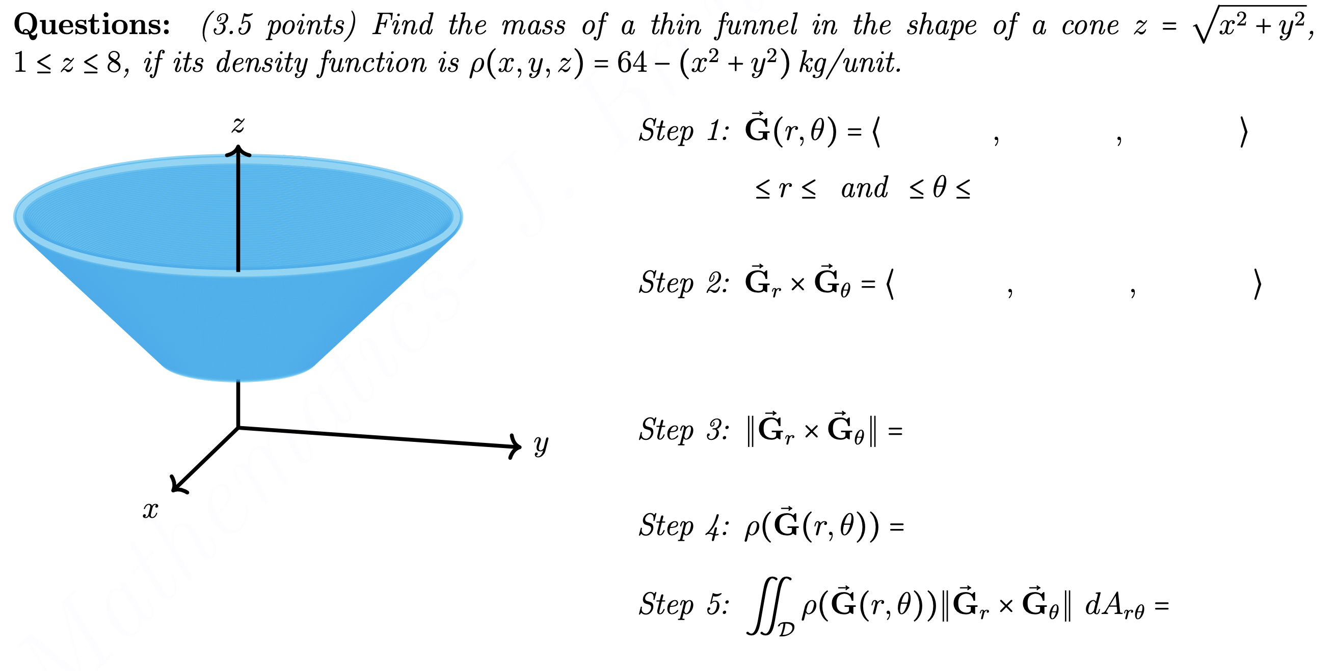 Solved Questions: (3.5 points) Find the mass of a thin | Chegg.com
