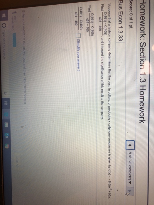 Solved Homework Section 1 3 Homework Score 0 Of 1 Pt Bus